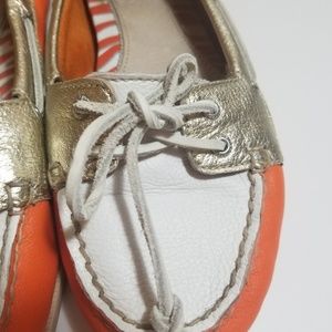 Sperry | Shoes | Sperry Topsider Orange Gold Boat Shoe 75 | Poshmark